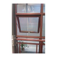 China Customized Wood Color Combined Hurricane Impact Double Glazed Aluminum Awning For Home Window for sale