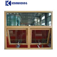 China Customized Wood Color Combined Hurricane Impact Double Glazed Aluminum Awning For Home Window for sale