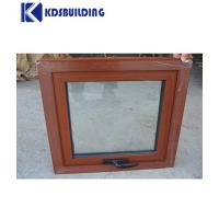 China Customized Wood Color Combined Hurricane Impact Double Glazed Aluminum Awning For Home Window for sale