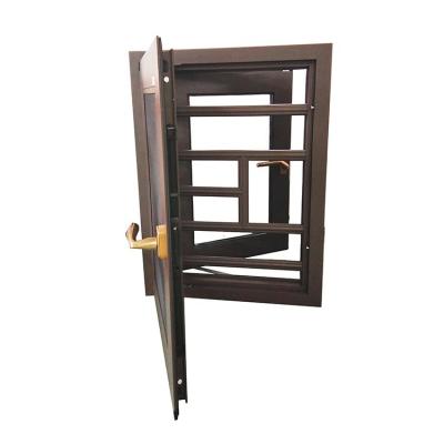 China KDSBuilding Metal Frame Handle Glass Powder Coat Surface Finish Aluminium Casement Windows With Grid for sale