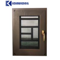 China KDSBuilding Metal Frame Handle Glass Powder Coat Surface Finish Aluminium Casement Windows With Grid for sale