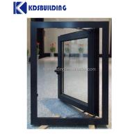 China KDSBuilding Thermal Bridge Black Color Aluminum Frame Casement Window For Office With Iron Window Grill for sale