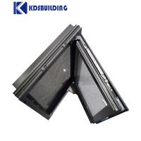 China KDSBuilding Thermal Bridge Black Color Aluminum Frame Casement Window For Office With Iron Window Grill for sale