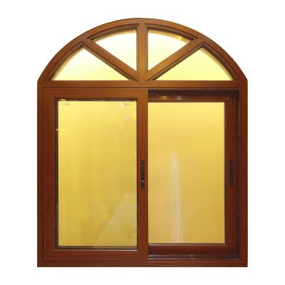 China KDSBuilding Europe Style Design Aluminum Sliding Windows Double Glass Window For Bathroom With Grid And Arch for sale