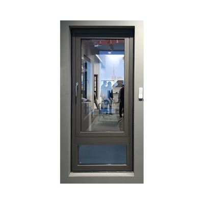 China Narrow Frame Hurricane Impact Burglar Proof Double Tempered Glaze Aluminum Casement Window For Home for sale