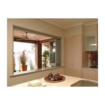 China KDSBuilding Europe Style Tempered Double Glass Slim Profile Folding Aluminium Window  Design In Pakistan for sale