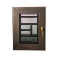 China KDSBuilding Safe Grille Burglar Proof system Triple Glazed Black Frame Aluminum Casement Window for sale