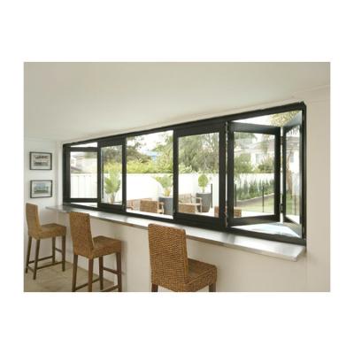 China Top Design KDSBuilding AS2047 Commercial Soundproof Insulated Triple Glass Aluminum Folding Window for sale