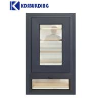 China KDSBuilding Tempered Double glass Champagne Color Frame Aluminum Casement Windows For Super House for sale