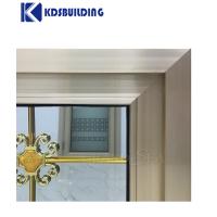 China Champagne Color Aluminum Sliding Window Double Soundproof Glass With Grill for sale