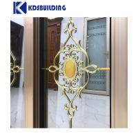 China Champagne Color Aluminum Sliding Window Double Soundproof Glass With Grill for sale