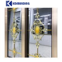 China Champagne Color Aluminum Sliding Window Double Soundproof Glass With Grill for sale