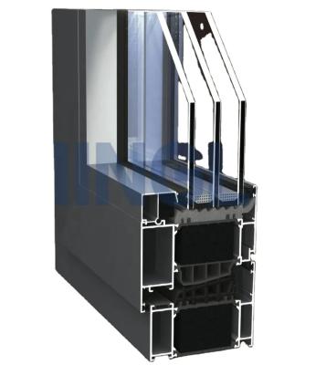 China Tilt And Turn Aluminum Frame Glass Window Triple Glass Thermal Break Passive for sale