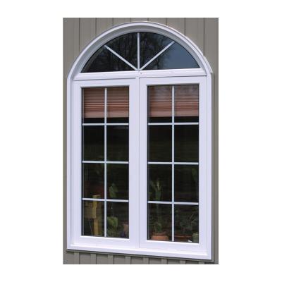 China KDSBuilding Plastic White UPVC Double Glass Window French Style Casement Windows for sale