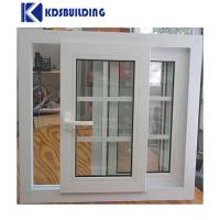 China KDSBuilding Plastic Windows Pvc Slide Window With Mosquito Gauze Double Blind for sale