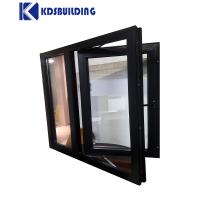 China KDSBuilding Vinyl Projetced Windows PVC Frame Black Window Glazing Glass Waterproof Upvc Windows and Doors for sale