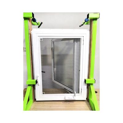 China White Plastic Swing America American Style Type Custom UPVC PVC Casement Hand Crank  Open Casement Window With Fly Screen for sale