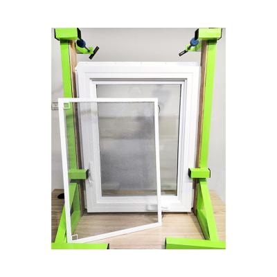 China High Quality   America Plastic UPVC Vinyl USA Swing Operator Open Custom Hand Casement PVC Crank Windows With Fly Screen for sale