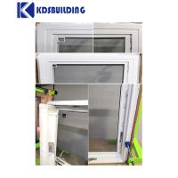 China High Quality   America Plastic UPVC Vinyl USA Swing Operator Open Custom Hand Casement PVC Crank Windows With Fly Screen for sale
