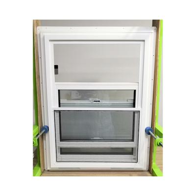 China KDSBuilding  White Color Single Hung Upvc Windows With Screen Frame Double Glazed Window Vertical Sliding Windows for sale