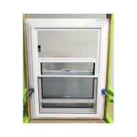 China KDSBuilding Vertical Sliding Plastic PVC Craftsman American White Color Single Hung Upvc Windows With Screen for sale
