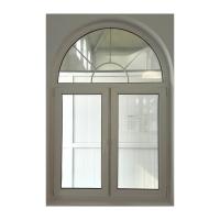 China White Upvc French Double Glass Swing PVC  Windows Energy Rated  48x72 Arch Casement Window For Housews for sale
