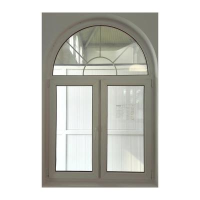 China White Upvc French Double Glass Swing PVC  Windows Energy Rated  48x72 Arch Casement Window For Housews for sale