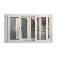 China Windproof Hurricane Mirror Insulated Fix Glass 2 Track Pvc Windows White Frame And Doors Slide Window for sale