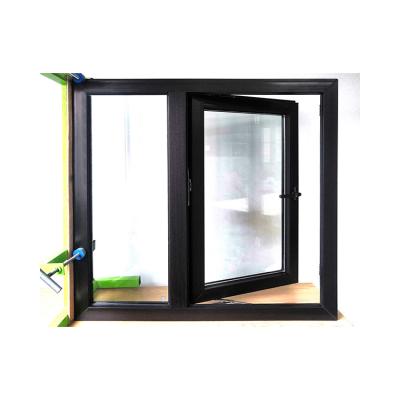 China European Perforate Graphic Kdsbuilding Black Casement Projected Black Frame Windows Triple Glaze Vinyl Window for sale