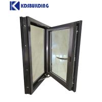 China European Perforate Graphic Kdsbuilding Black Casement Projected Black Frame Windows Triple Glaze Vinyl Window for sale
