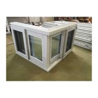 China Glass PVC Frame Window PVC UPVC Sliding Double Glass Grid Window for sale