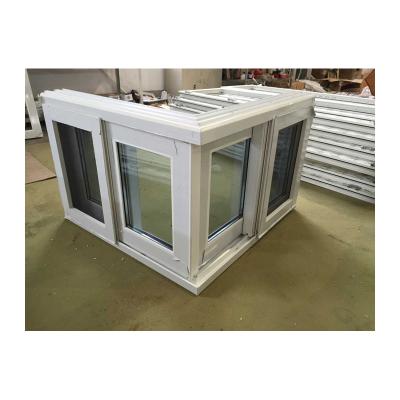 China Glass PVC Frame Window PVC UPVC Sliding Double Glass Grid Window for sale