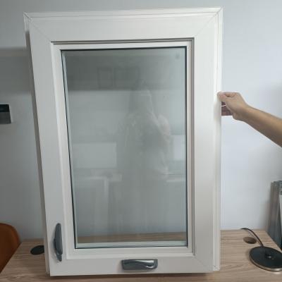 China Double Glaze Hand Crank Opening Swing Window  UPVC American Hand-Cranked Outer Window  With Screen Glass Casement Window for sale