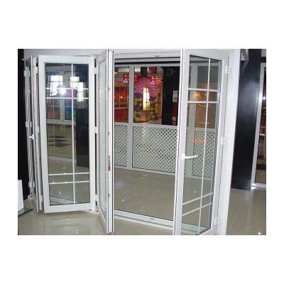 China KDSBuilding Plastic Glazed PVC Folding UPVC Fold Glass Doors Exterior Entry Door For  Home for sale