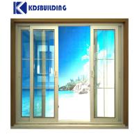 China KDSBuilding Plastic Grill Design UPVC Slide Door PVC Sliding Glass Doors for sale