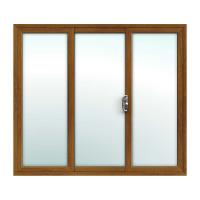China KDSBuilding Wood Grain Color Plastic Triple PVC Glass UPVC Slide Sliding Glaze Doors for sale