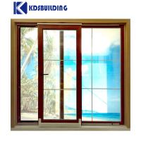 China KDSBuilding Wood Grain Color Plastic Triple PVC Glass UPVC Slide Sliding Glaze Doors for sale