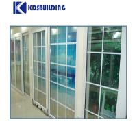 China KDSBuilding Upvc Grille Water Cold Curtain Proof Door Double Glazed PVC Sliding Doors for sale