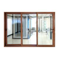 China UPVCLatest Main Gate Italian Wooden Design Triple Panel Hurricane Resistance Windows Glass Slide Wooden Door Design With Glass for sale