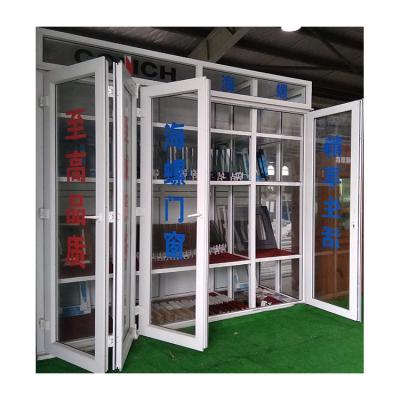 China View Glass Balcony Horizontal Folding Patio Door Vertical  Accordion Bifold Door Double Glaze Cheap Upvc Door For Houses for sale