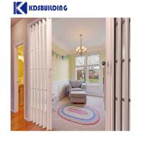 China Customized Plastic Accordion Folding Door Transparent Glass Vertical PVC Frame for sale