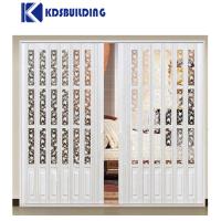 China Customized Plastic Accordion Folding Door Transparent Glass Vertical PVC Frame for sale