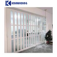 China Customized Plastic Accordion Folding Door Transparent Glass Vertical PVC Frame for sale