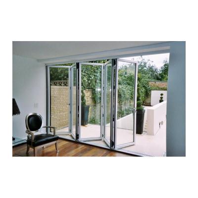 China KDSbuilding Modern Design Aluminum Triple Glass Pleated Mesh Folding Screen Door Interior for sale