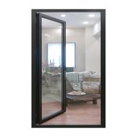 China Energy Saving Blinds Inside Grill Design Single Pane Tempered Glass Aluminum Casement Front Door for sale