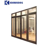 China Energy Saving Blinds Inside Grill Design Single Pane Tempered Glass Aluminum Casement Front Door for sale
