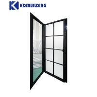 China Energy Saving Blinds Inside Grill Design Single Pane Tempered Glass Aluminum Casement Front Door for sale