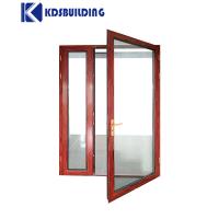China Top Design Hurricane Impact Front Double Tempered Glass Aluminum Casement Door For Bathroom for sale