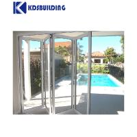 China KDSBuilding Thermal Brake Aluminum White Patio Double Low E Glass Acrylic Sliding Folding Doors for sale