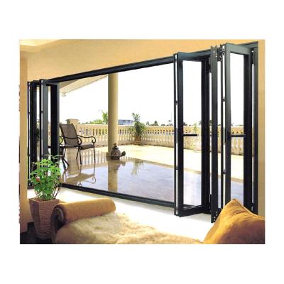 China KDSBuilding Shower Glass Enclosures Patio Bifold China Folding Aluminum Doors With Roller for sale